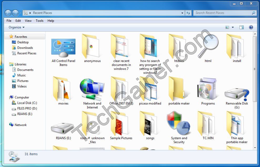 How to Clear All Recent Documents/Files Records in Windows XP, Vista ...
